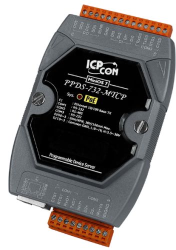 Купить Преобразователь ICP DAS PPDS-732-MTCP CR Programmable Device Server with PoE, Modbus ...