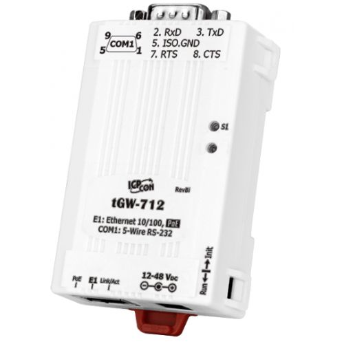 Купить Преобразователь ICP DAS tGW-712 Tiny Modbus/TCP to RTU/ASCII gateway with PoE and 1 RS ...