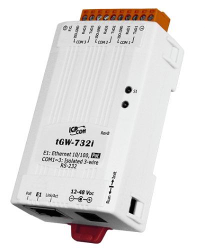 Купить Преобразователь ICP DAS tGW-732i CR Tiny Modbus/TCP to RTU/ASCII Gateway with PoE and 3 ...
