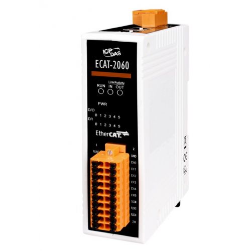 Купить Модуль ICP DAS ECAT-2060 EtherCAT Slave I/O Module with Isolated 6-ch DI and 6-ch Relay ...